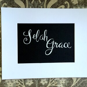 Custom Calligraphy Chalkboard Paper Art Print - Names / Custom Sayings ...