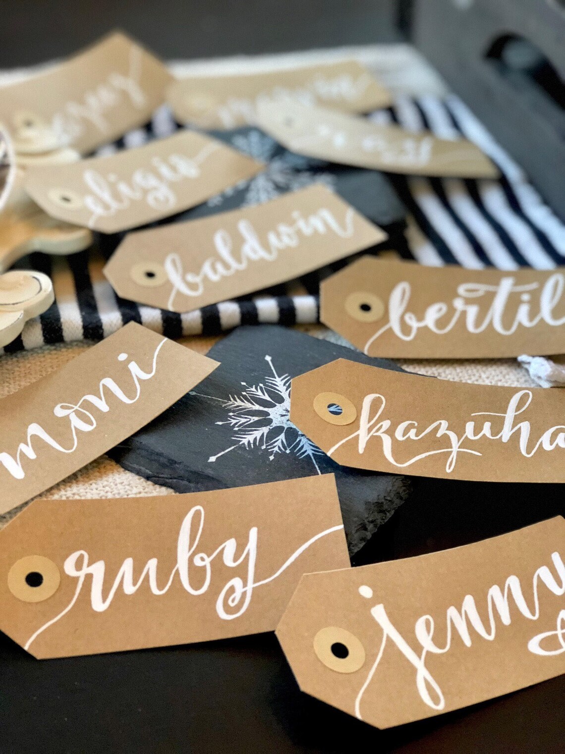 CUSTOM CALLIGRAPHY Cardstock Gift Tags/reserved Seating Tags / - Etsy