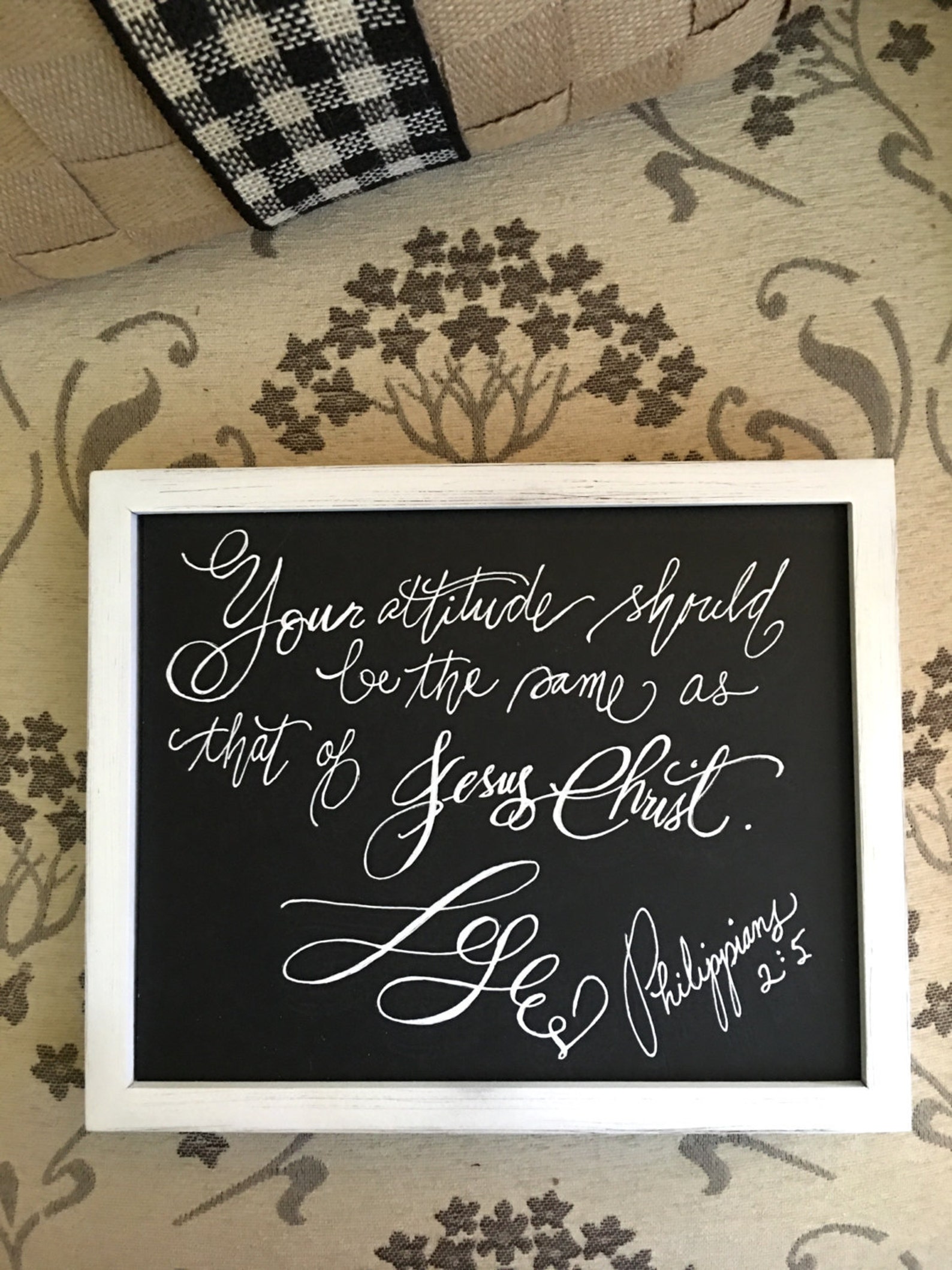 Custom Calligraphy SCRIPTURE Chalkboard Art Print / - Etsy