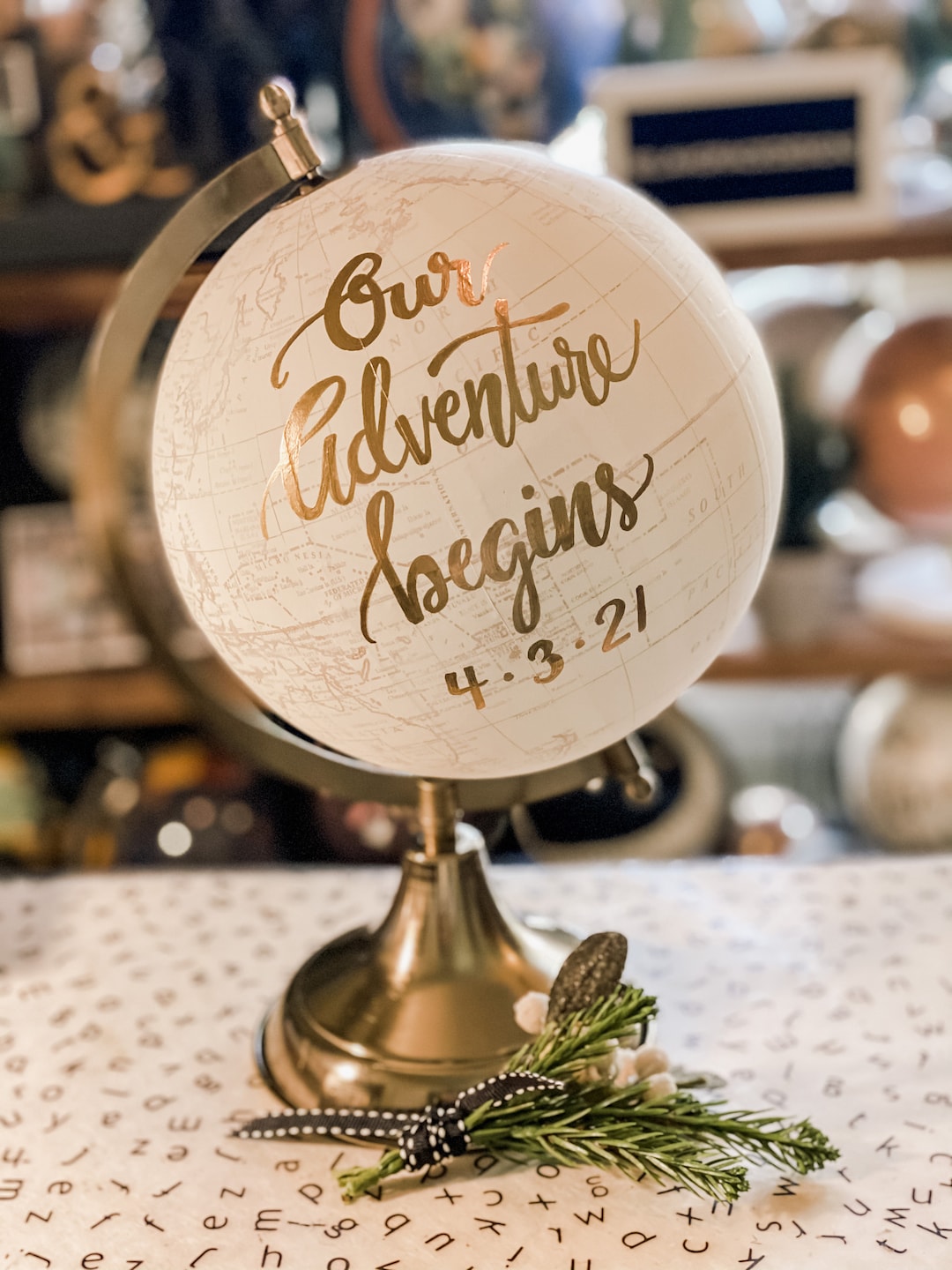 Custom Calligraphy Globe / Your Choice of Wording / Globe Finish in ...