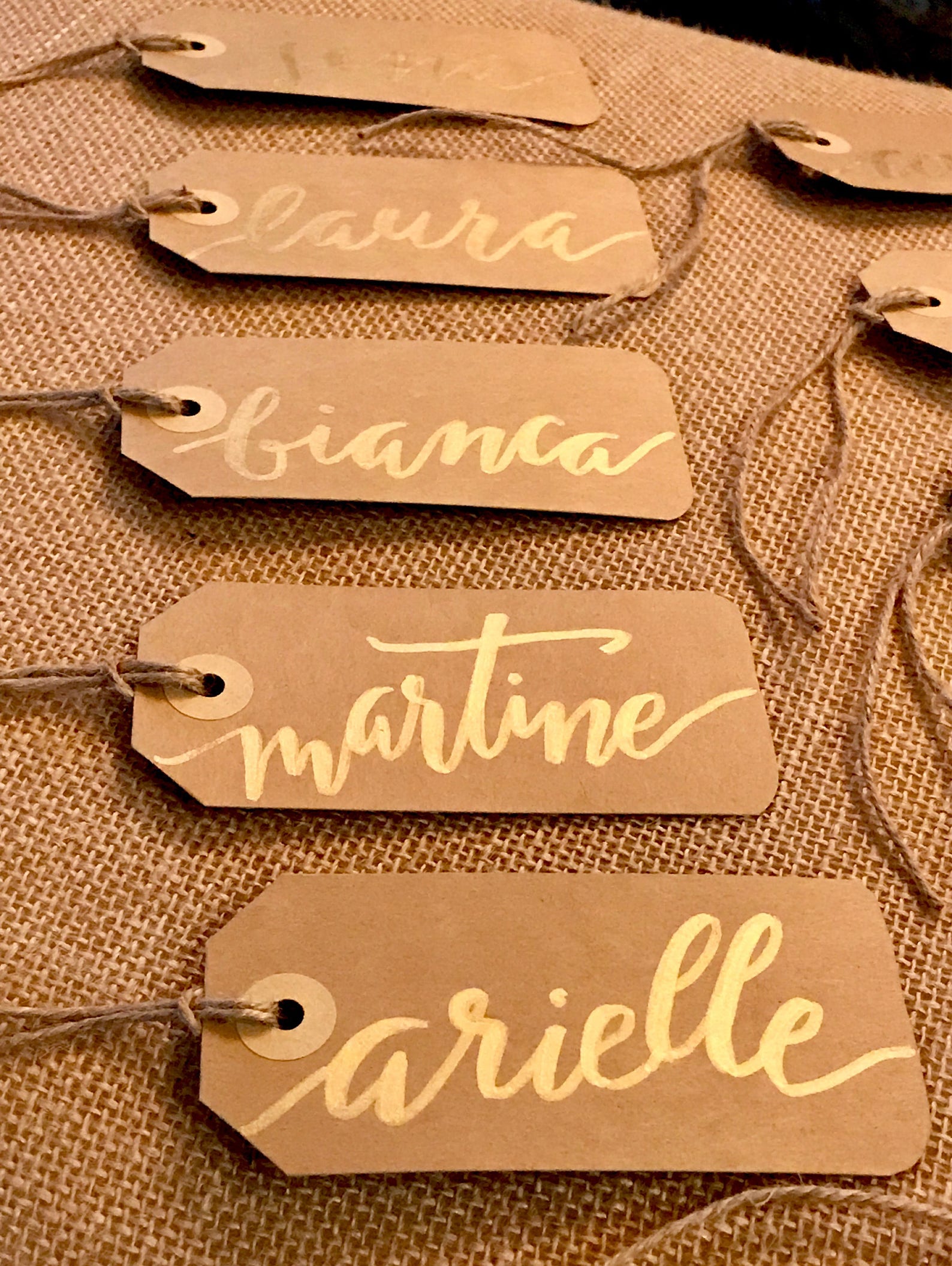 CUSTOM CALLIGRAPHY Kraft Gift Tags / Name Tags / - Etsy