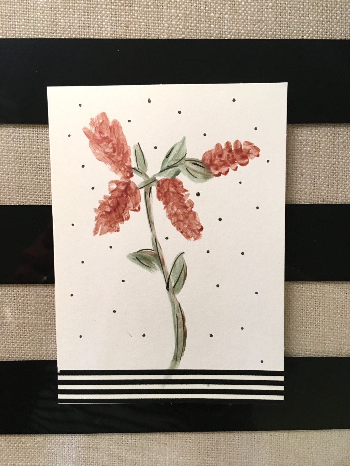 Original Handmade/Handpainted Watercolor Note Card / Thinking of You ...