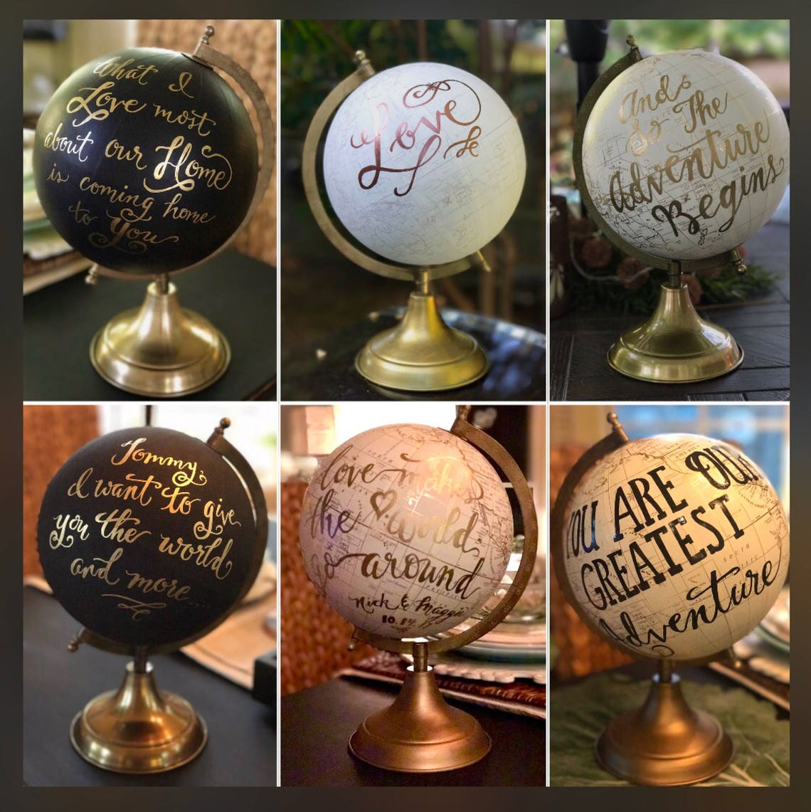 Custom Calligraphy Globe / Your Choice of Wording / Globe - Etsy