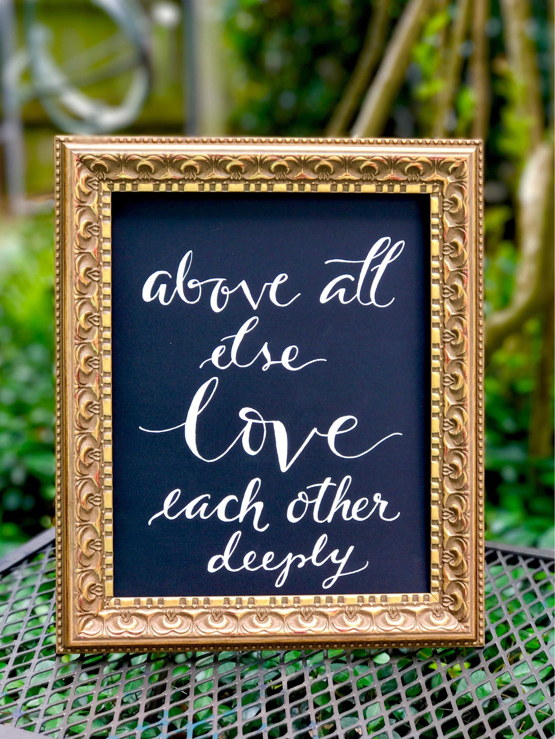 Above All Else Love Each Other Deeply - Chalkboard Art Print ...