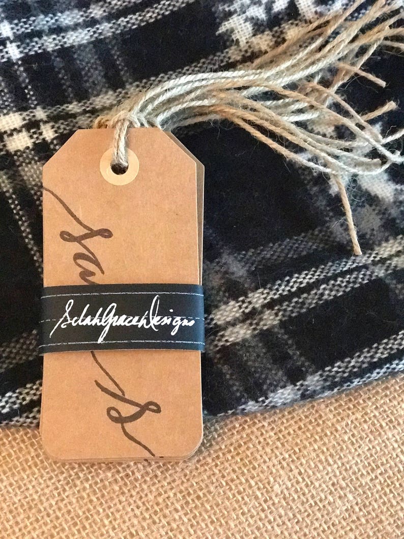 CUSTOM CALLIGRAPHY Kraft Gift Tags / Name Tags / | Etsy