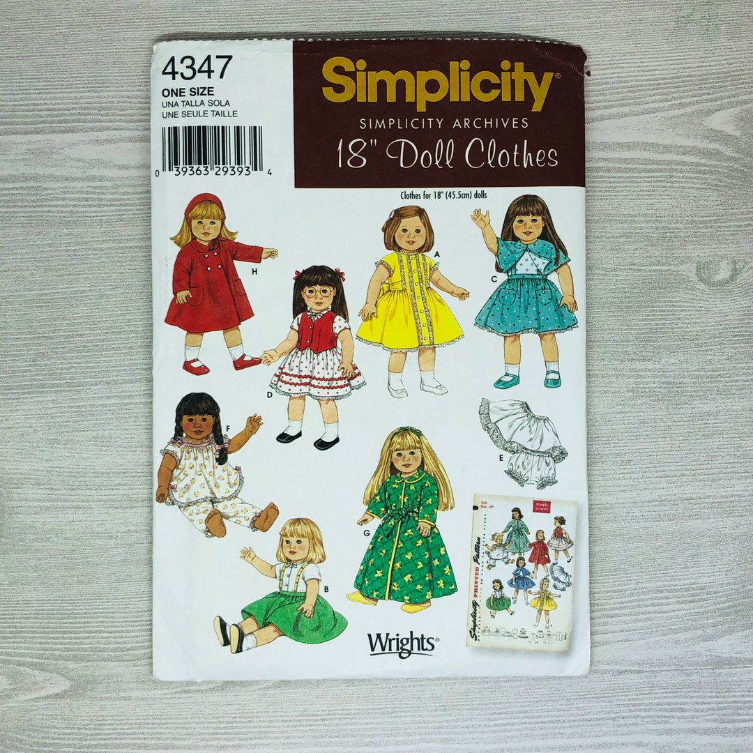 Simplicity Archives 4347 Vintage Reproduction Sewing Pattern for 18 ...