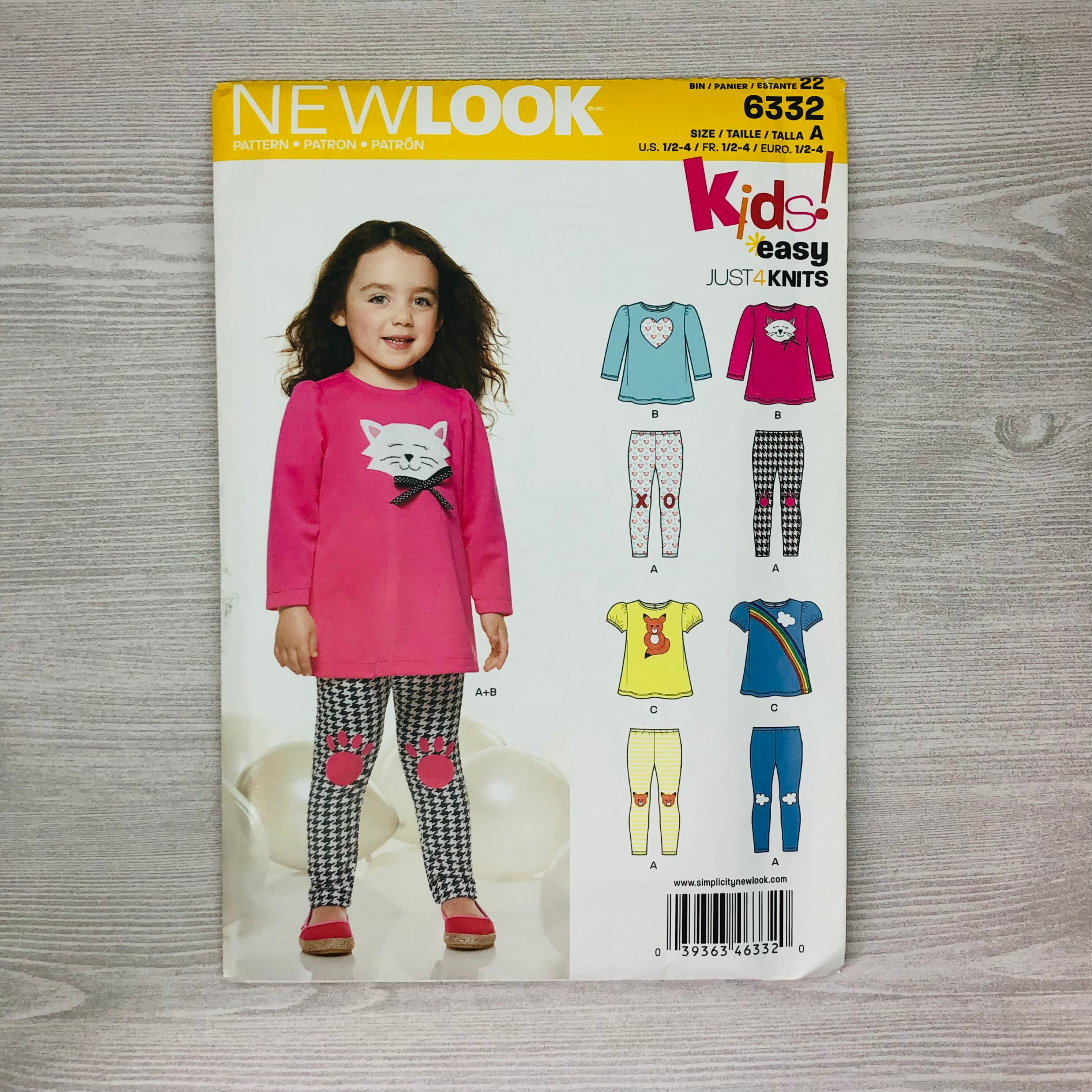 New Look 6332 Kids Sewing Pattern for Toddlers' Tunics and Leggings ...