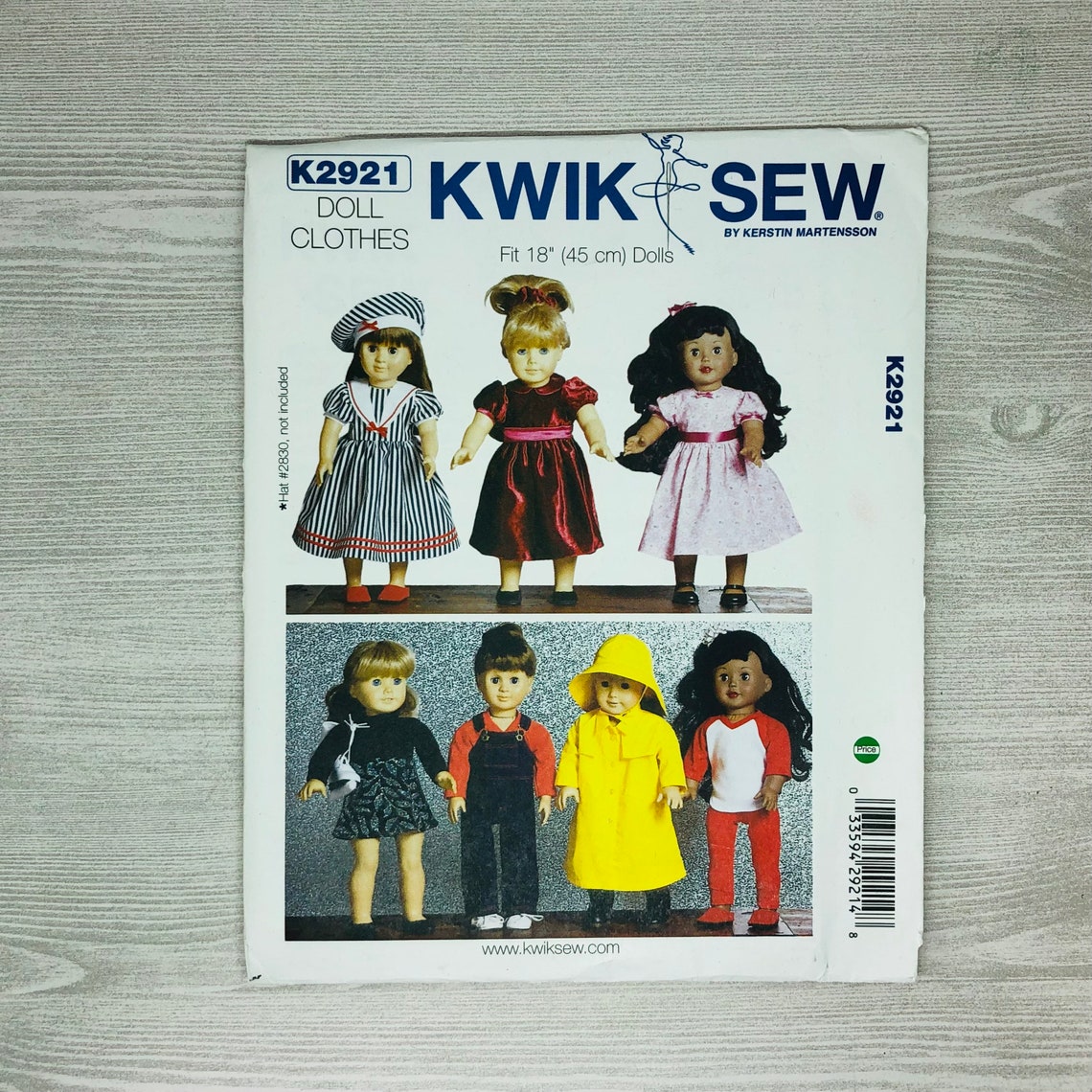 Kwik Sew K2921 Sewing Pattern for Historical and Everyday 18" Doll ...