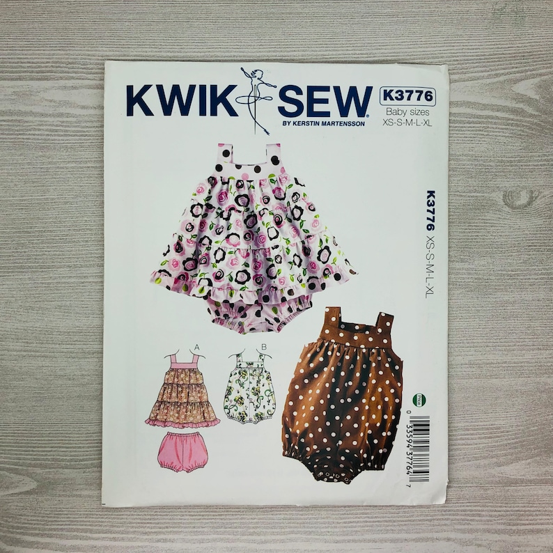 Kwik Sew K3776 Sewing Pattern for Babies' Dress, Bloomers, and Romper ...