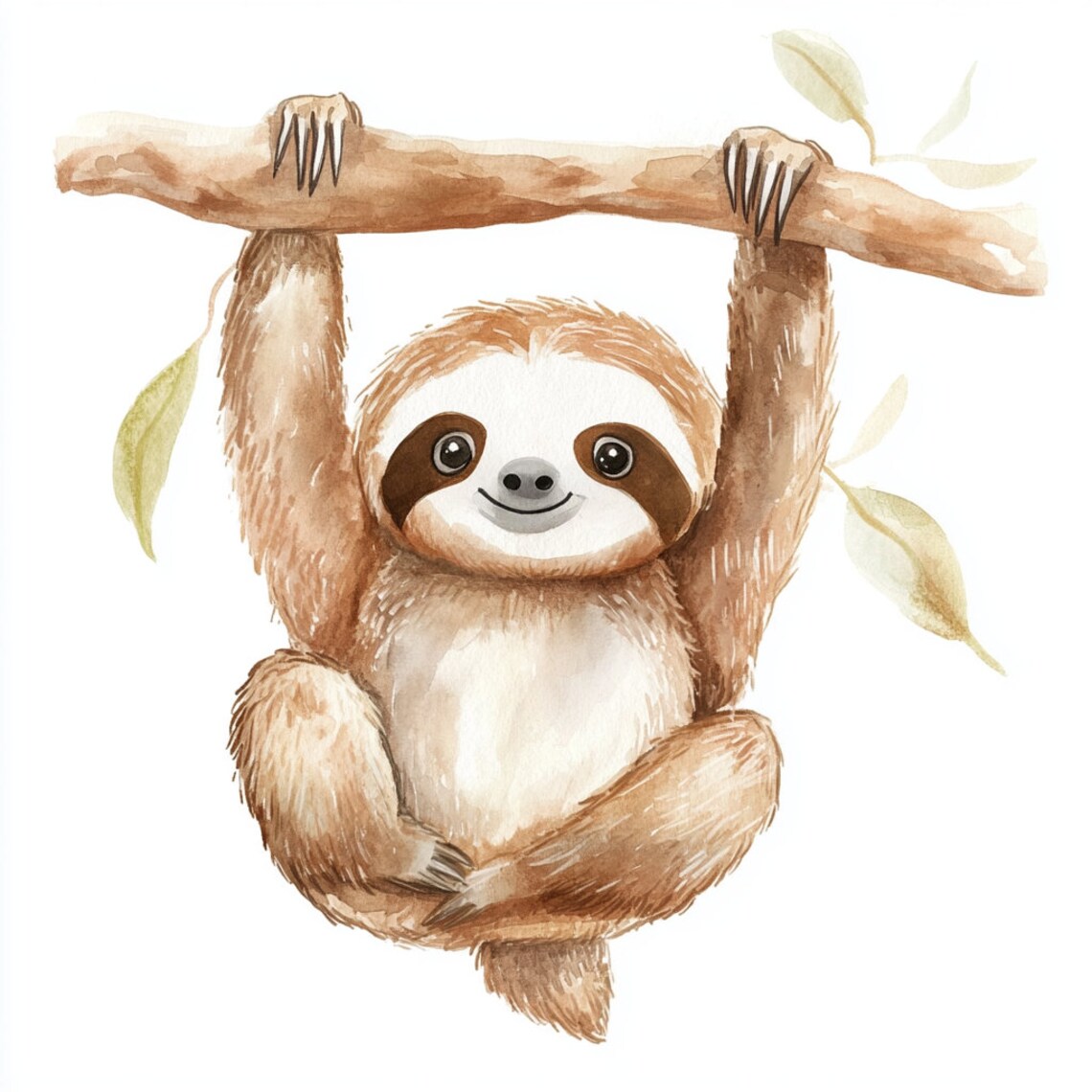 Sloth Friends Jungle Clipart | 9 Watercolor Sloths | High Quality Jpgs ...