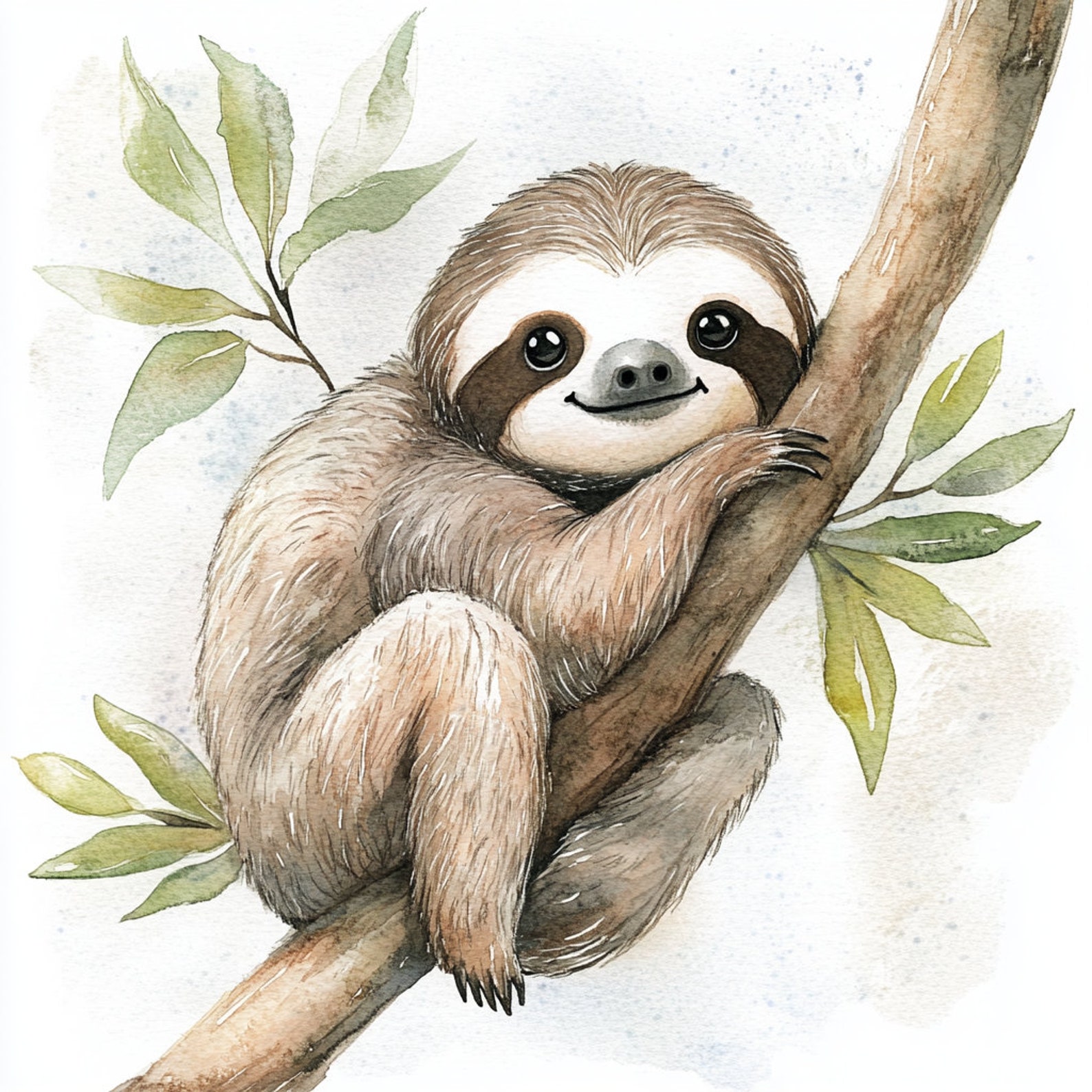 Sloth Friends Jungle Clipart | 9 Watercolor Sloths | High Quality Jpgs ...