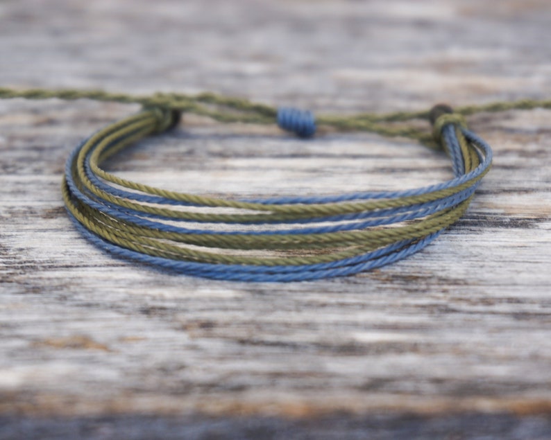 Multi String Bracelet Men's Khaki Bracelet Gray - Etsy