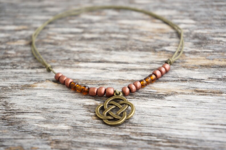 Brown String Anklet Adjustable Anklet Knot Charm Ankle - Etsy