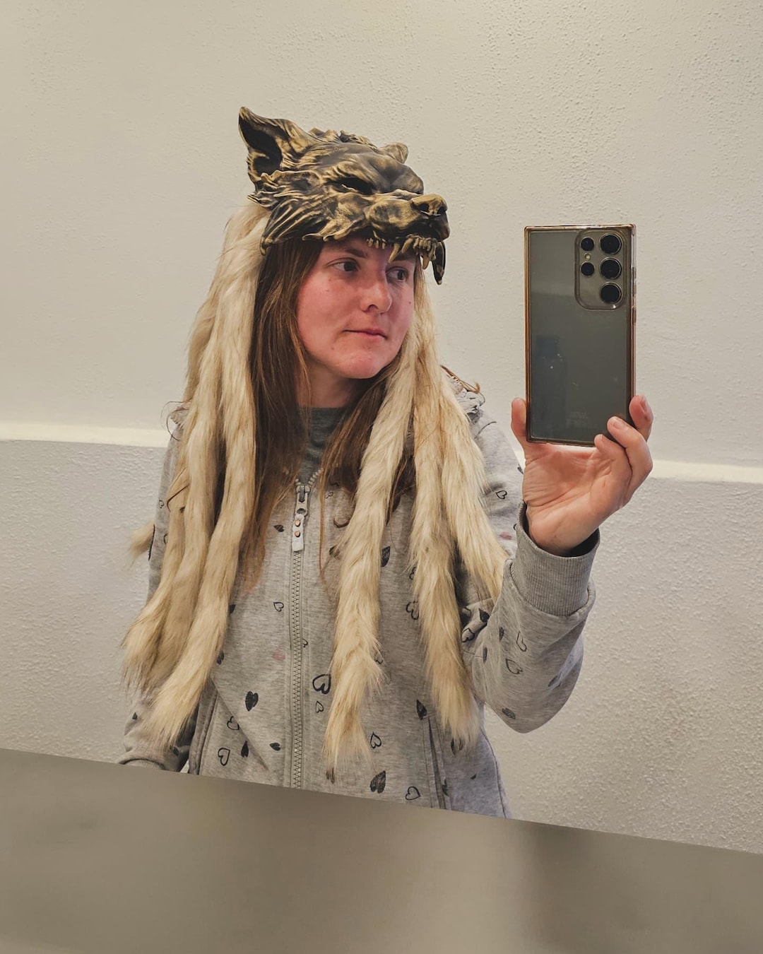 Wolf's Head Headdress With Faux Fur / Fantasy / Nordic / Seer / Witcher ...