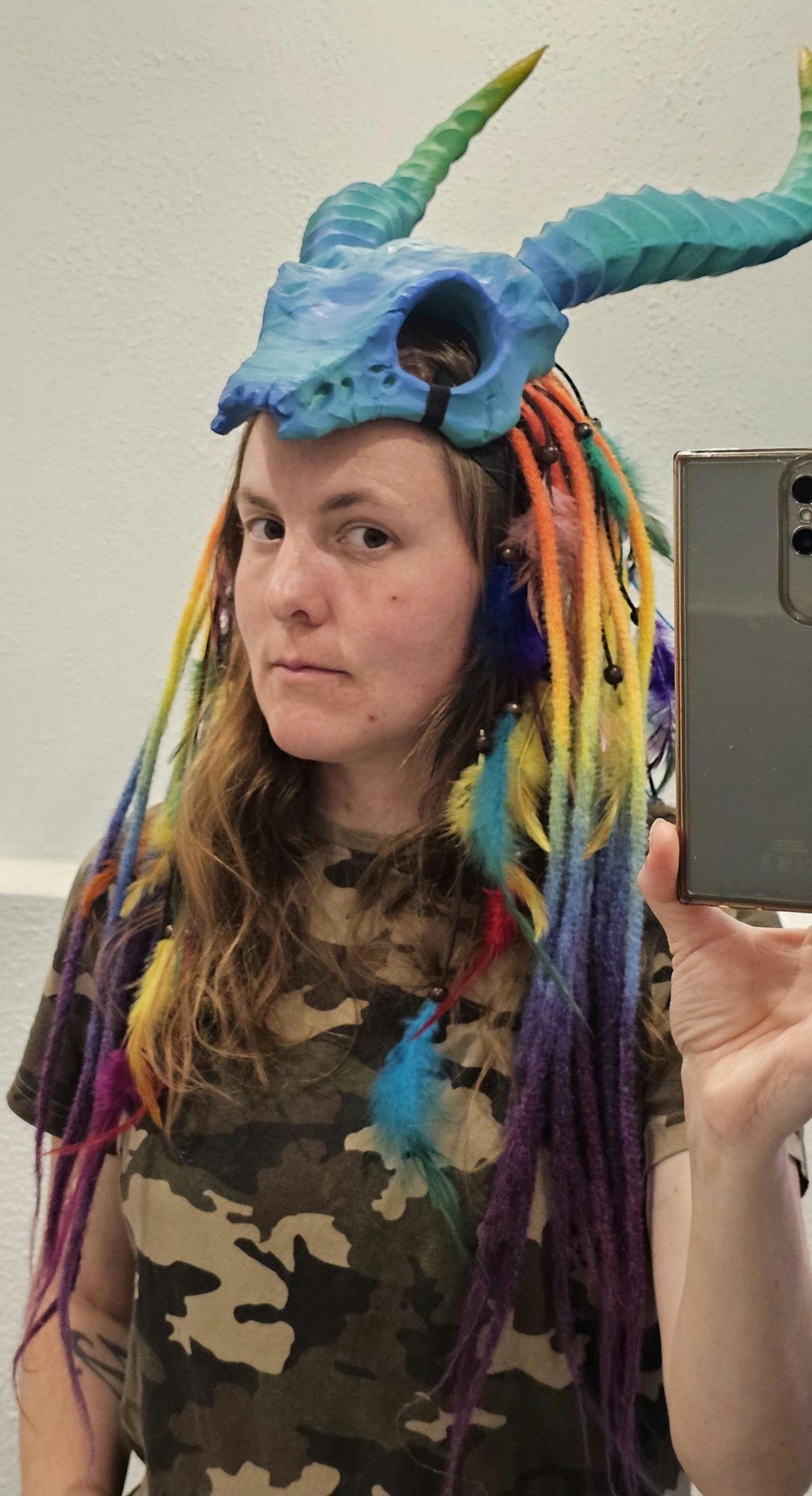 Rainbow Shaman Headdress - Seer - Witch - Viking - Ritual - Mask ...