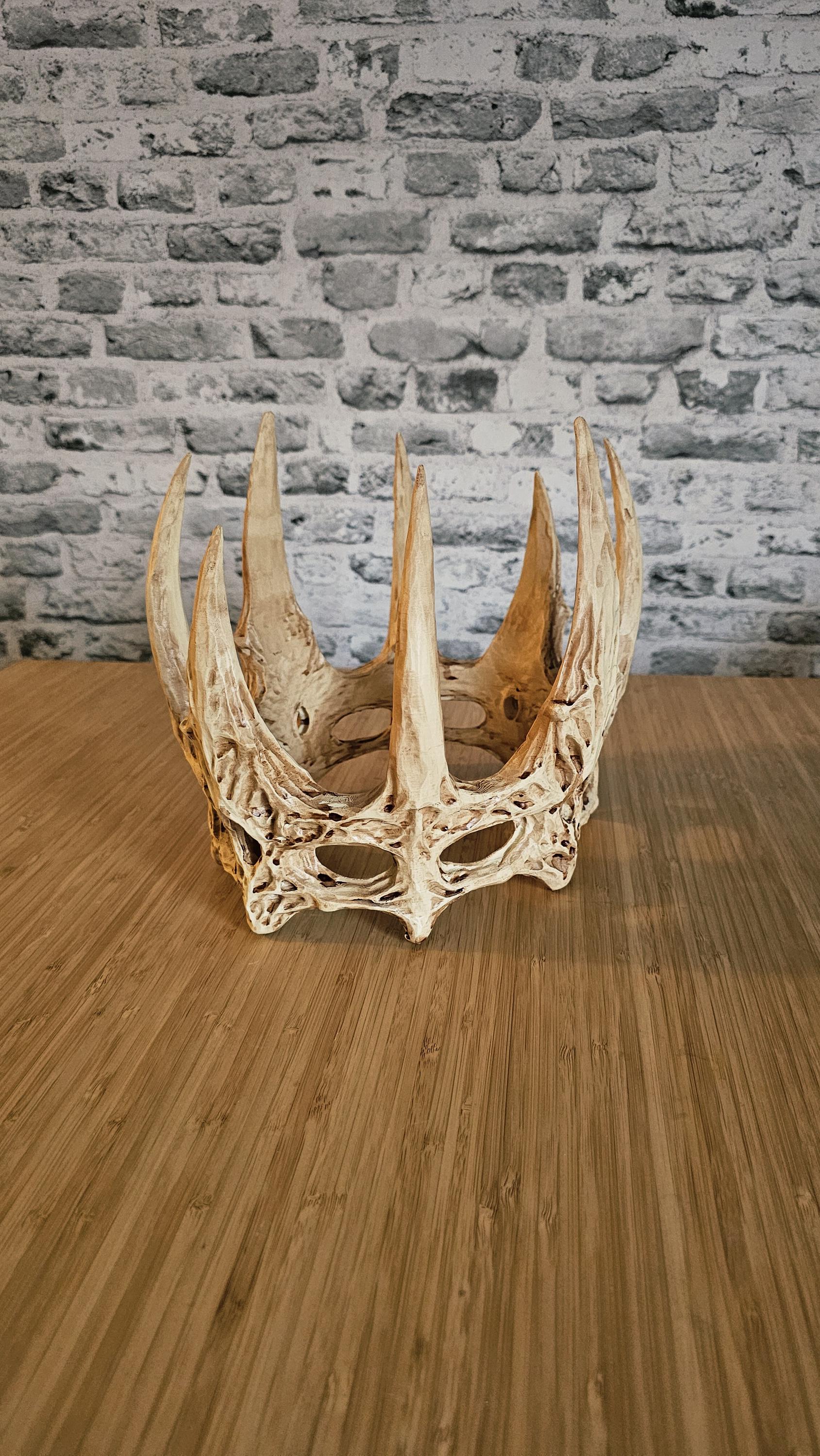 Demonic Bone Crown | Fantasy | LARP & Gothic Headpiece | Dark Lord ...