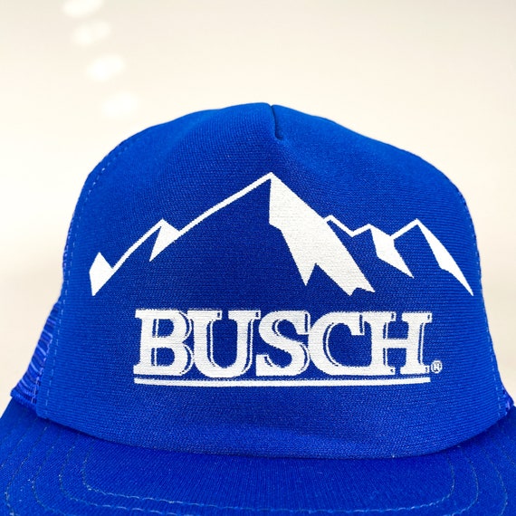 Vintage Busch hat 80s busch trucker hat blue busch be… - Gem