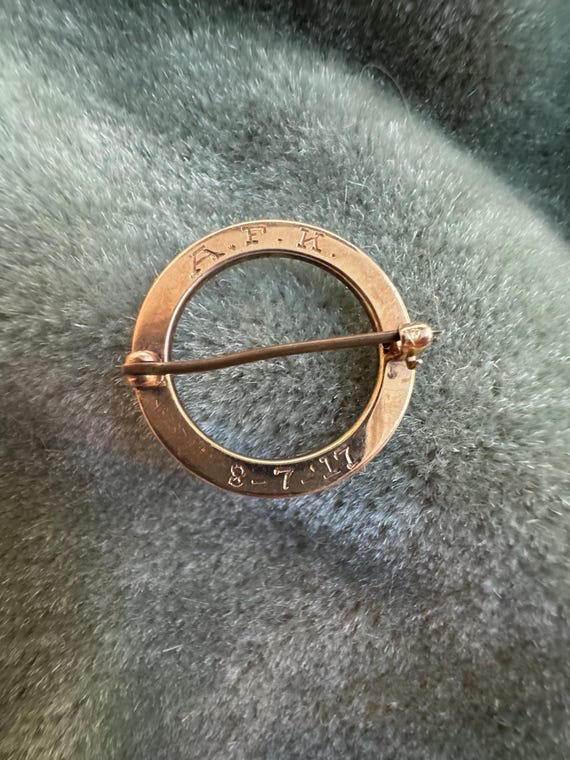 Antique 14K Gold Enamel Circle Pin Carter Gough & Co:… - Gem