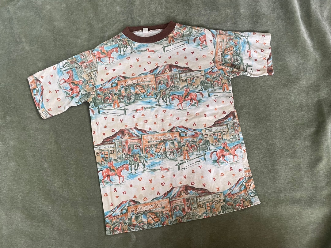 Vintage Cowboy Western T Shirt, Bart's Place Western Themed T Shirt,60s ...