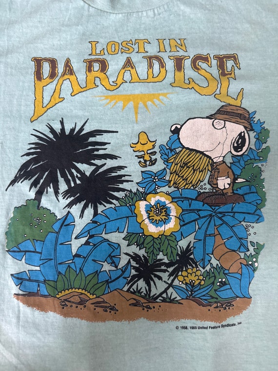 Vintage Snoopy Peanuts Lost in Paradise t shirt, Snoo… - Gem
