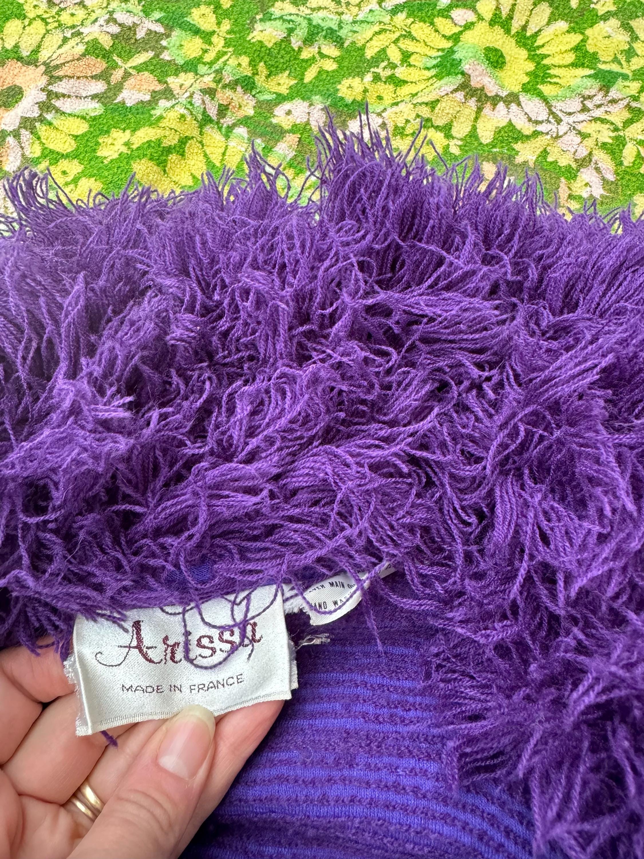 Vintage Arissa Shag Coat: 70s Purple Jacket, Made in France - Etsy