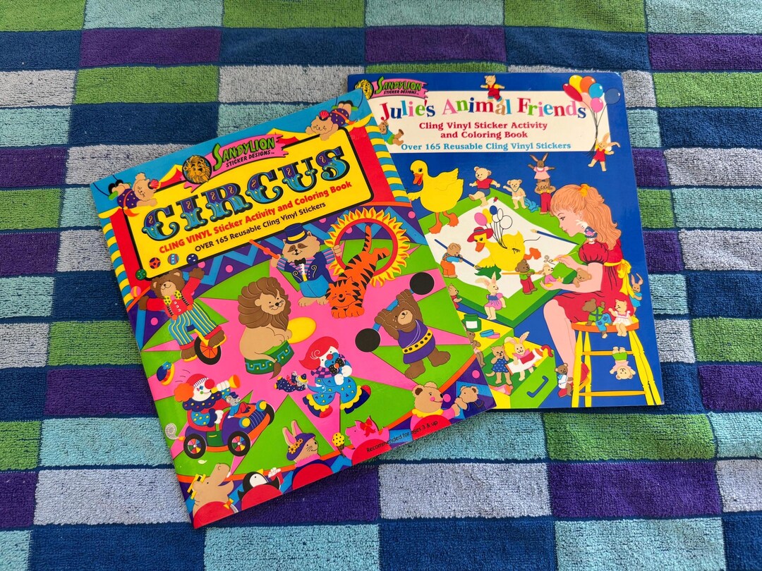 Vintage Sandy Lion Sticker Books – Circus, Animal Friends (1995) - Etsy
