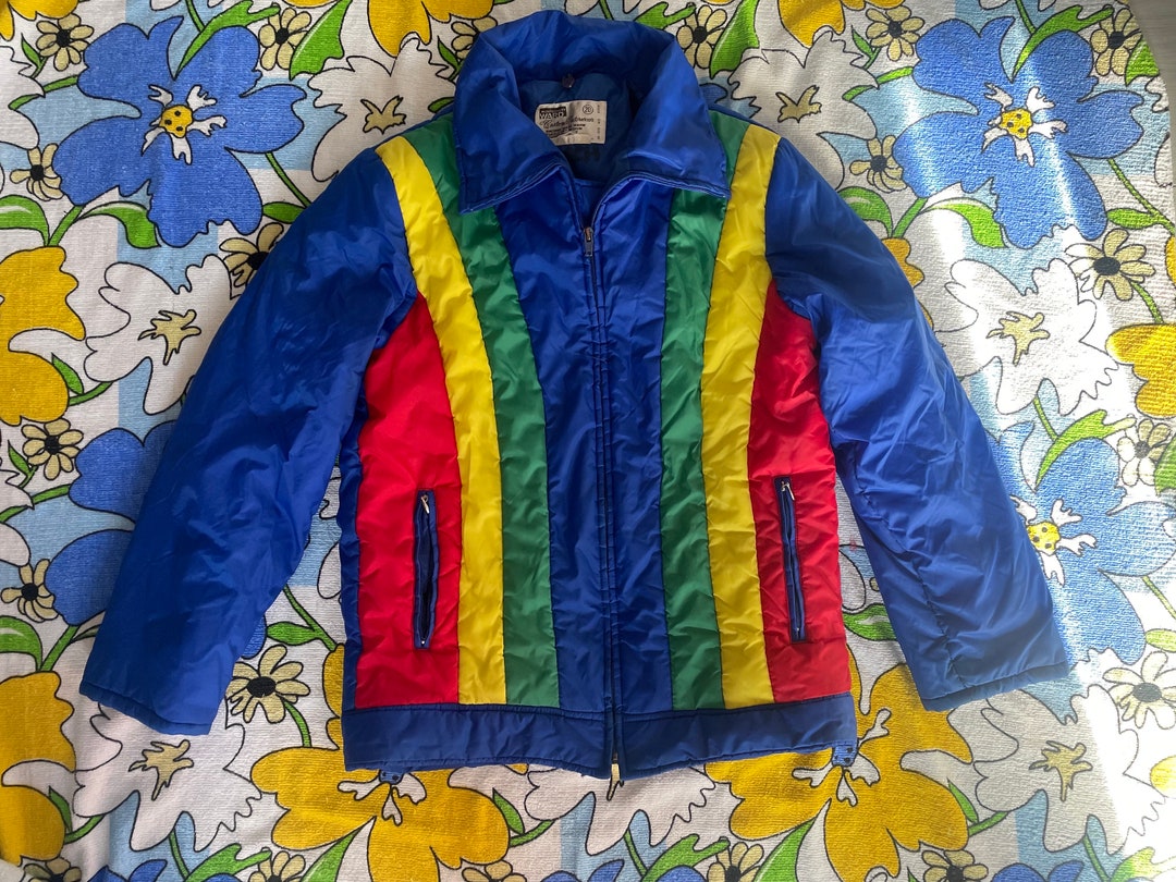 Vintage 70s Rainbow Coat 1970s Montgomery Ward Rainbow Puffy - Etsy