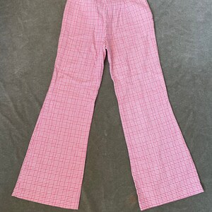 Vintage 70s Pink Checkered Bell Bottoms - 29" Waist - Etsy