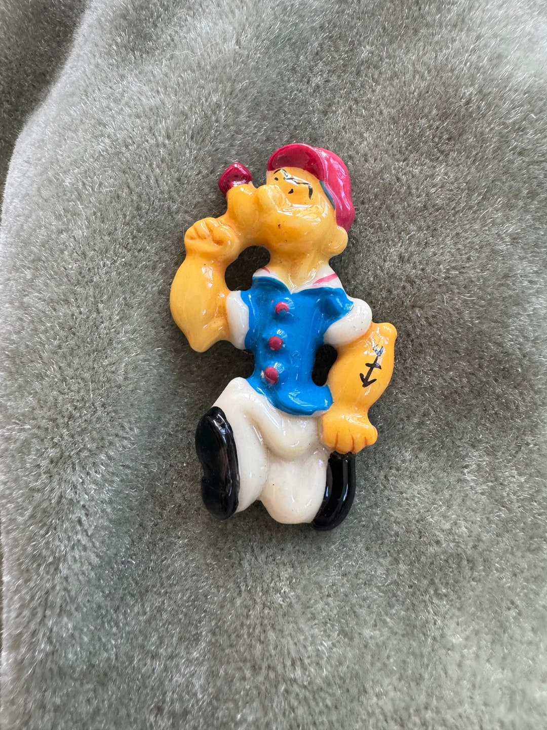 Vintage 1940s Old Plastic Celluloid Brooch Pin Popeye the Sailer Man ...