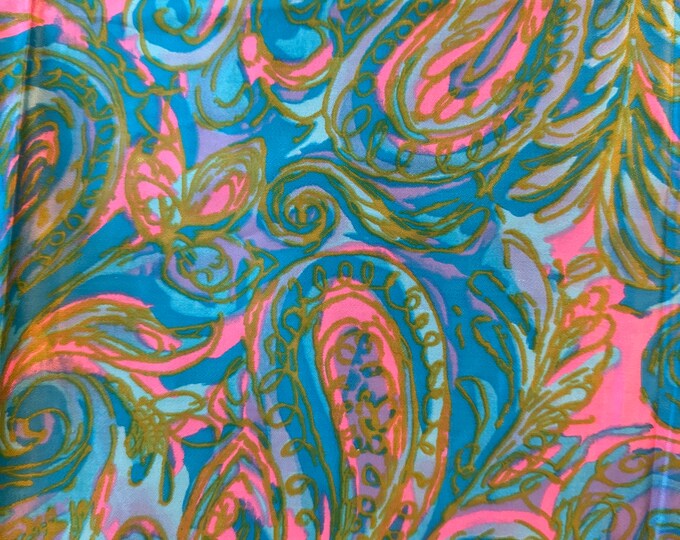 Vintage Blue Pink Purple Swirl Fabric, 60s 70s Psychedelic Abstract ...