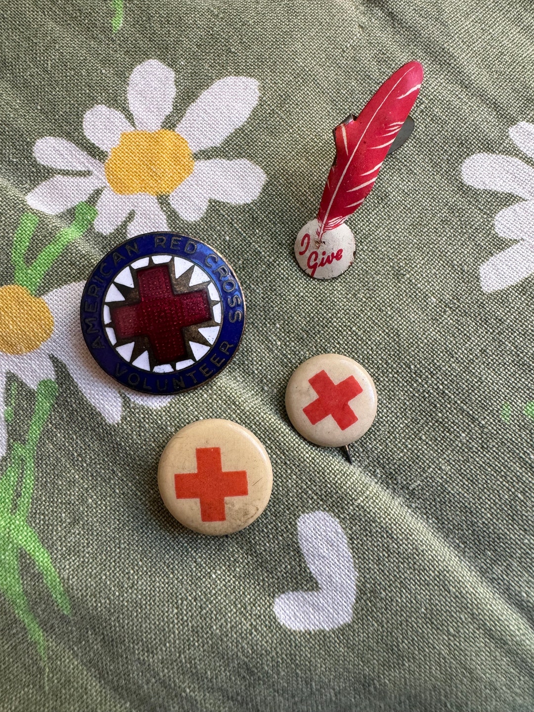 Vintage WWII Era Red Cross Pins, Volunteer Services Pins, Lapel Pins ...