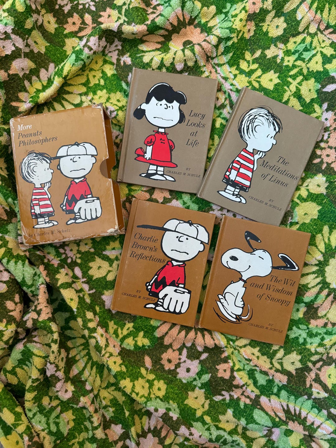 Vintage 1967 More Peanuts Philosophers Set of 4 Books, Charles M Schulz, Snoopy Wisdom Lucy ...