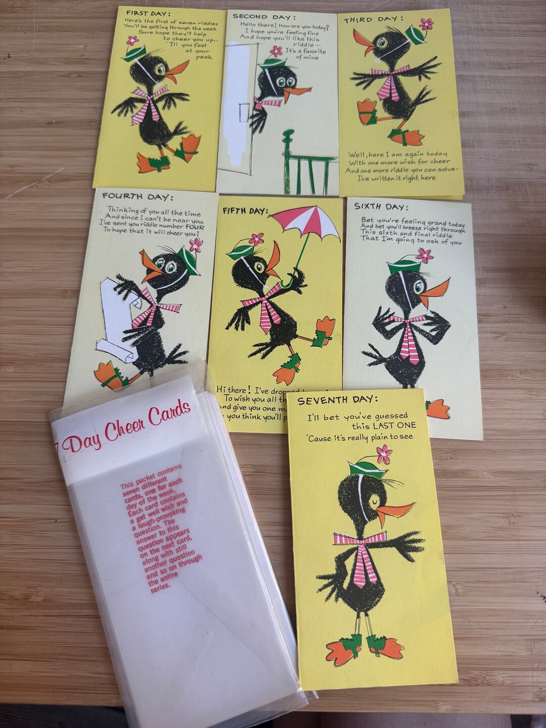 Vintage 60s 70s Get Well Cheer Cards With Duck Riddles - Etsy