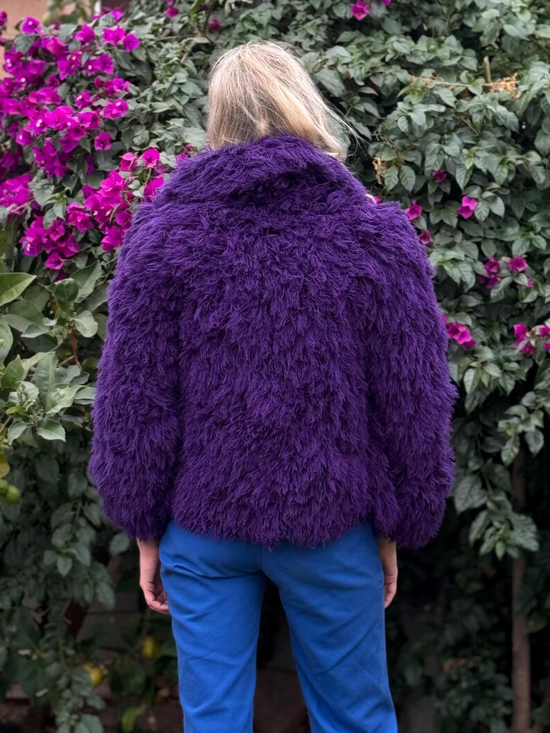 Vintage Arissa Shag Coat: 70s Purple Jacket, Made in France - Etsy