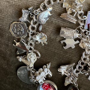 Vintage Sterling Silver Charm Bracelet: 1960s-70s Retro Charms - Etsy
