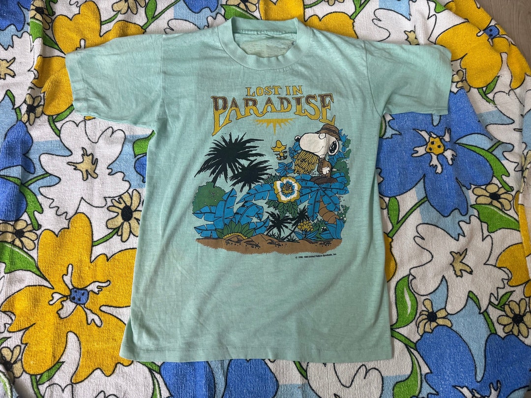 Vintage Snoopy Peanuts Lost in Paradise T Shirt, Snoopy Thin Worn in T ...