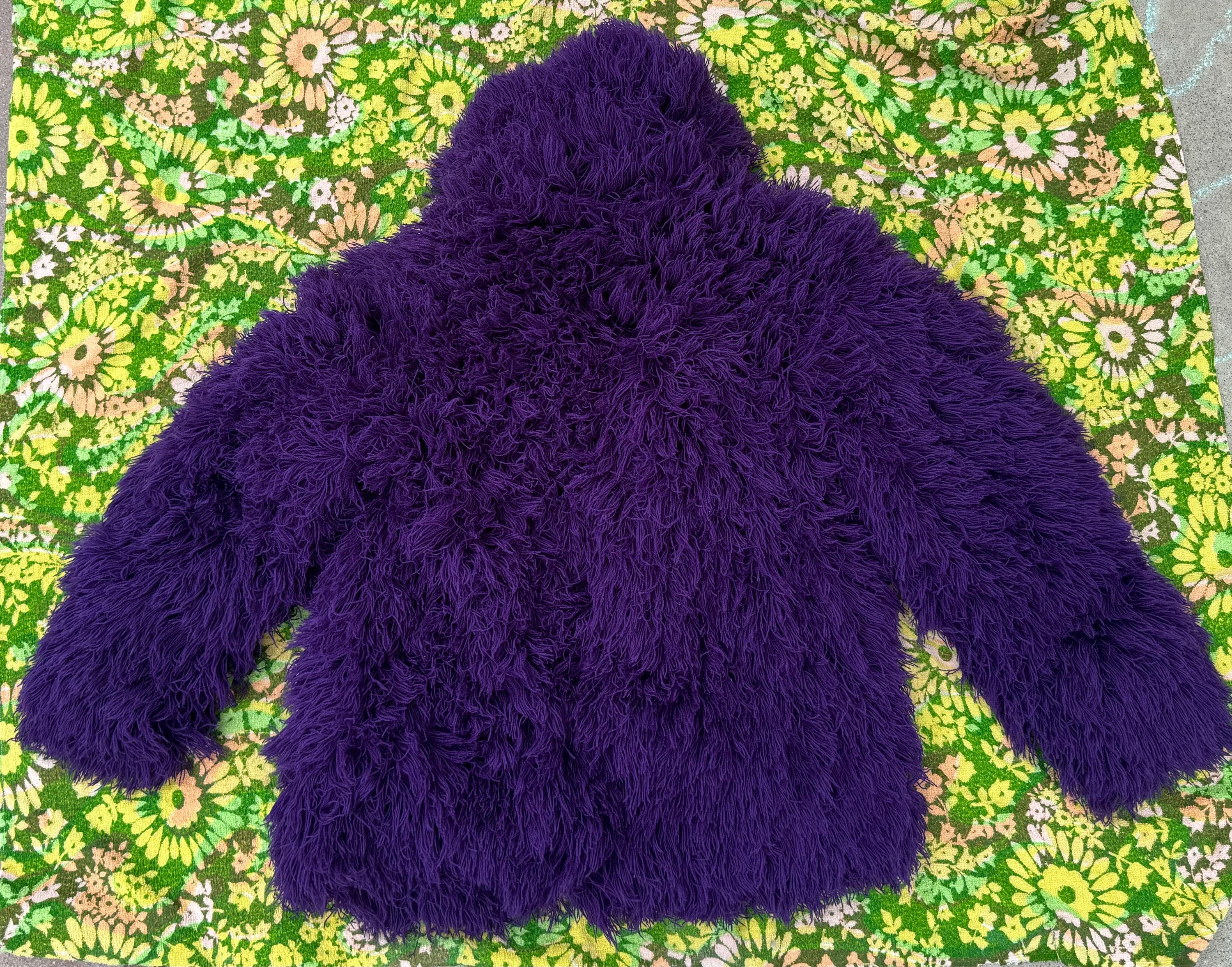 Vintage Arissa Shag Coat: 70s Purple Jacket, Made in France - Etsy
