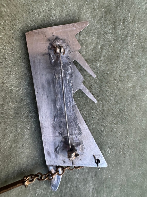 Vintage WWII Era Battleship Bar pin with anchor, batt… - Gem