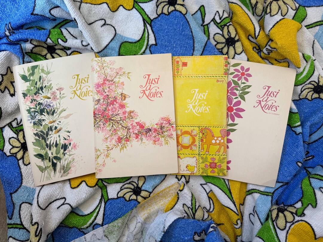 Vintage 60s/70s Blank Notecard Set: Flower Power & Farm Designs - Etsy