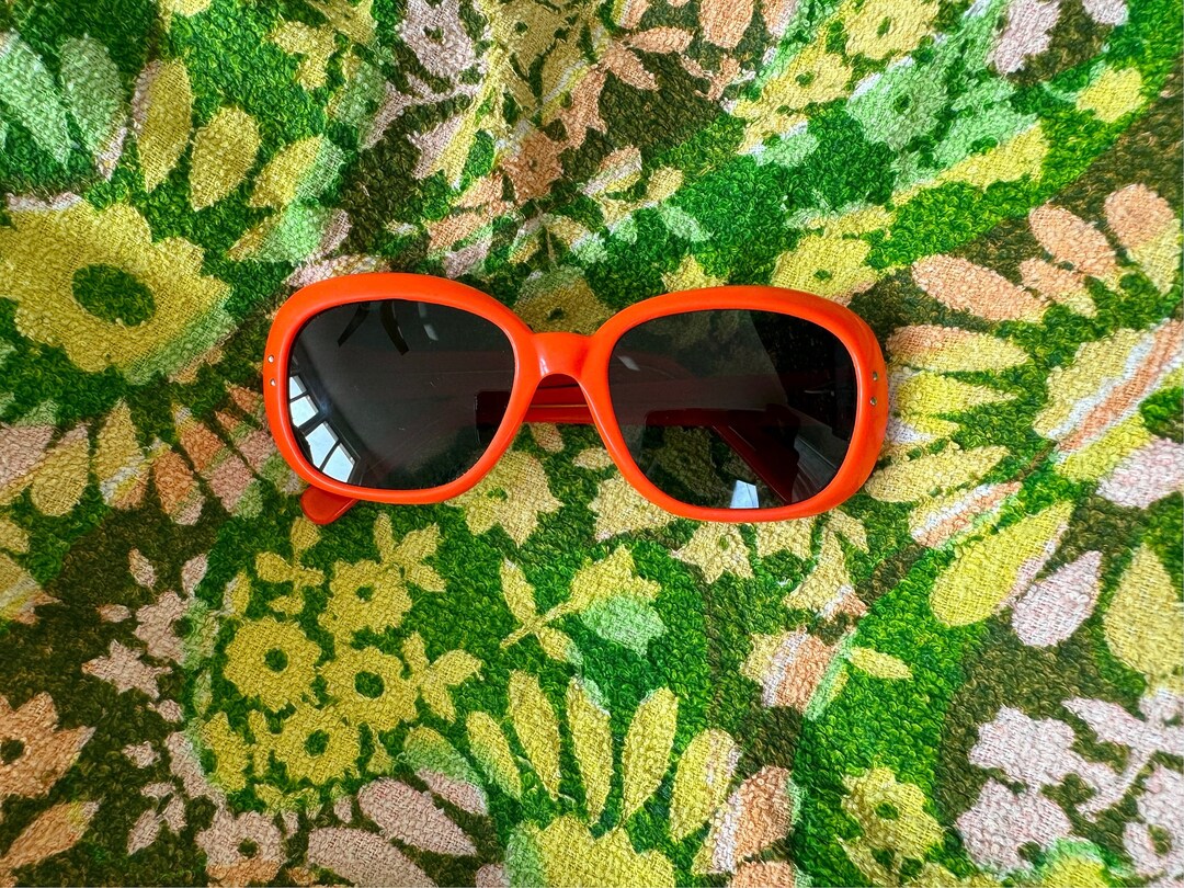 Vintage 1960s Mod Sunglasses: Neon Orange, Made in France - Etsy