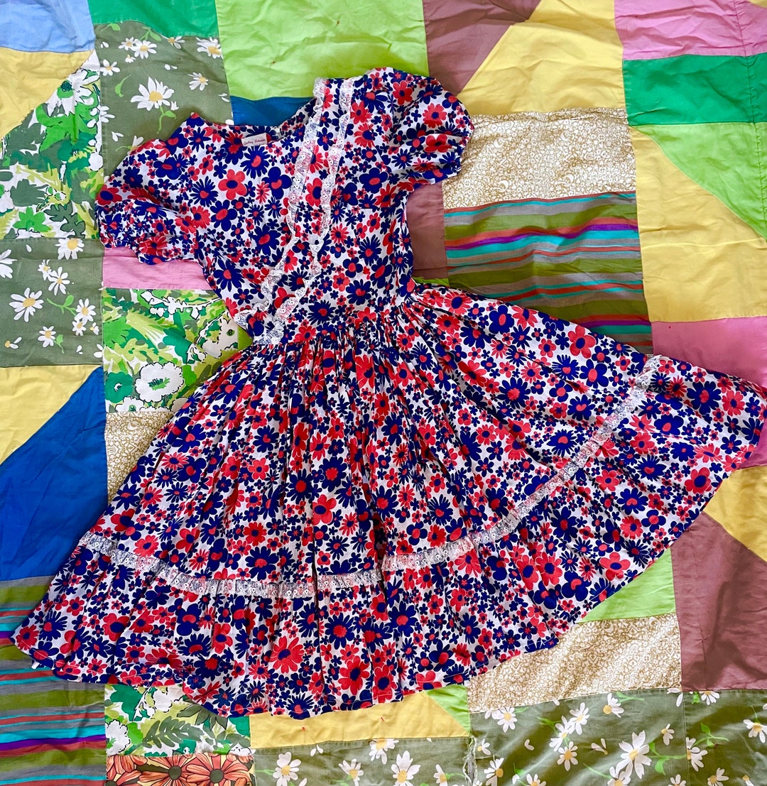 Vintage 60s Flower Power Dress: Audrey Coleman San Diego, Lace Detail ...