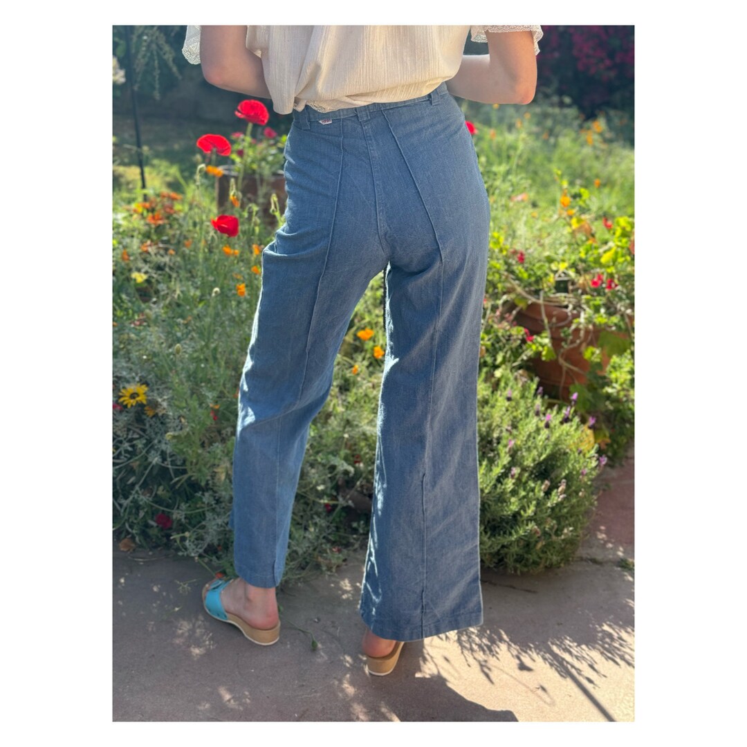 Vintage 70s Dittos Bellbottom Jeans: High Waisted Blue Denim, 27" Waist ...