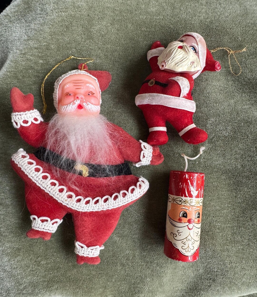 Vintage 1960s Kitsch Santa Lot: Capri Match Holder & Dancing Santas - Etsy