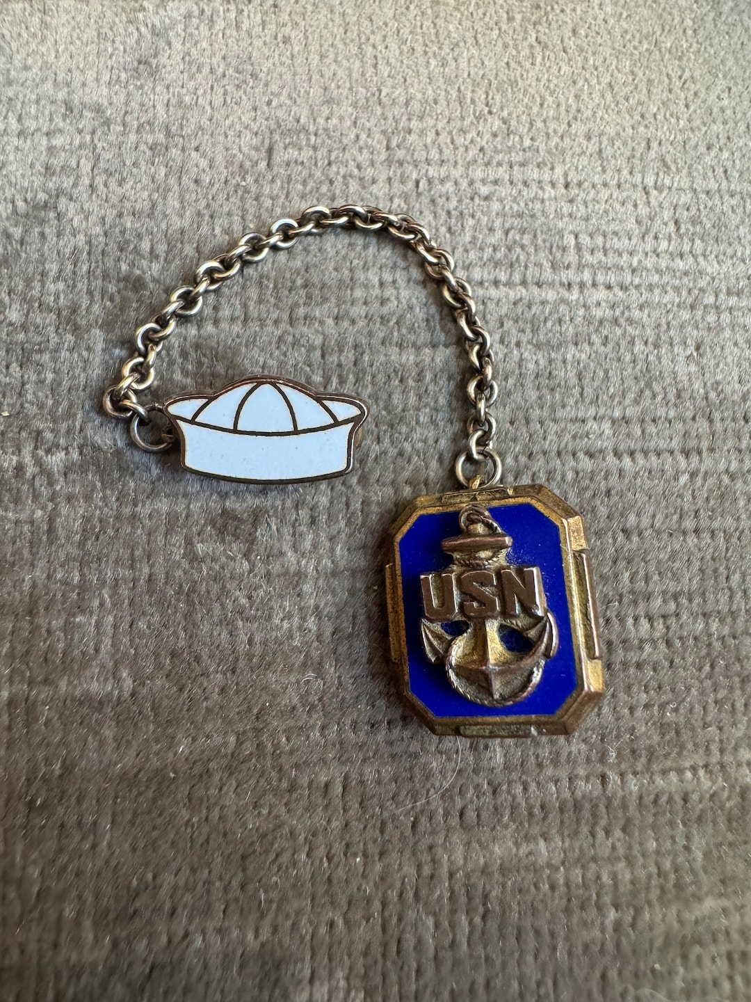 Vintage WWII US Navy Gold Plated Sterling Pin, USN Fouled Anchor ...