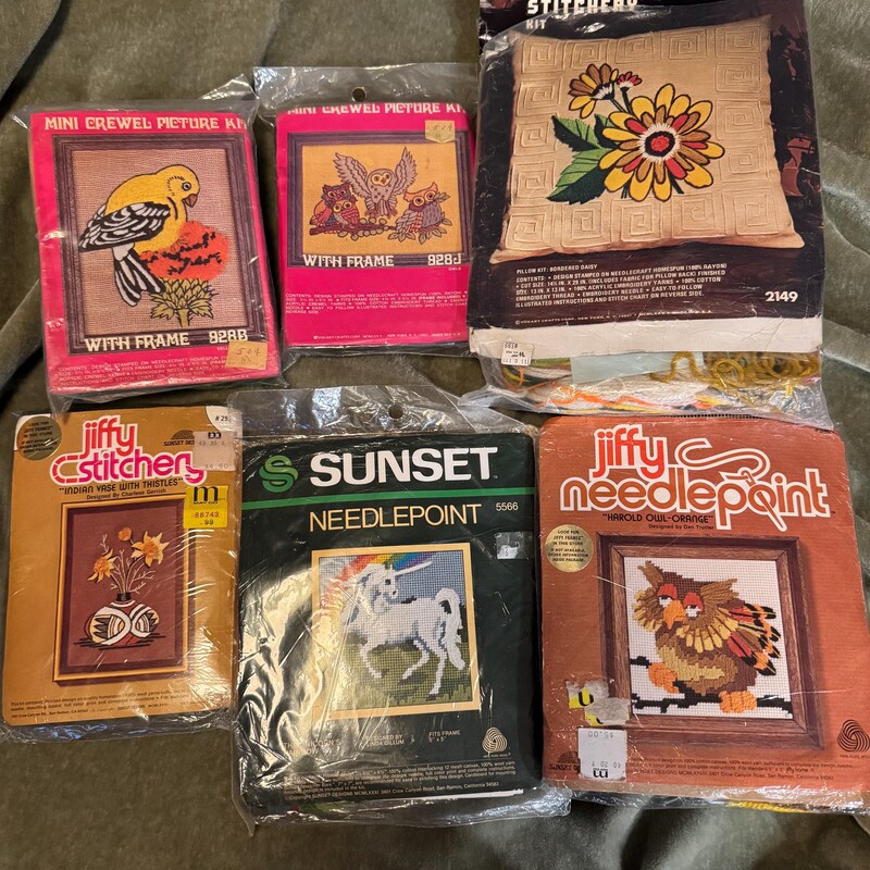 Vintage Crewel Kit - Etsy