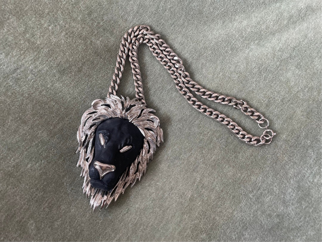 Vintage Lucca Razza 1960's 1970's Unsigned Lions Head Necklace, Luca ...