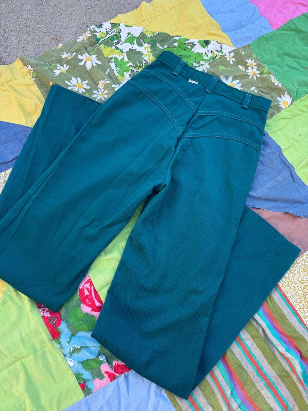 Vintage 70s Dittos Bellbottom Jeans: High Waisted Teal Turquoise Dittos ...