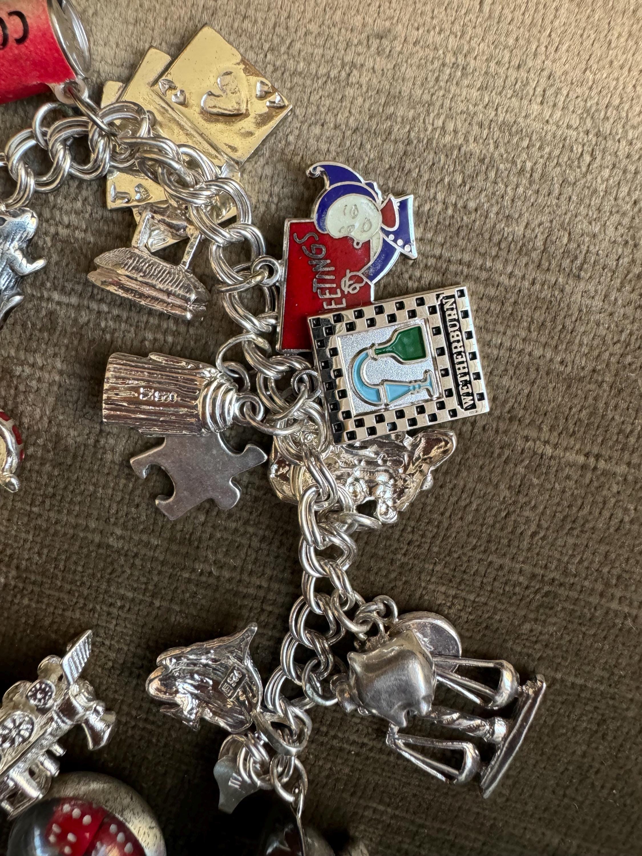 Vintage Sterling Silver Charm Bracelet: 1960s-70s Retro Charms - Etsy