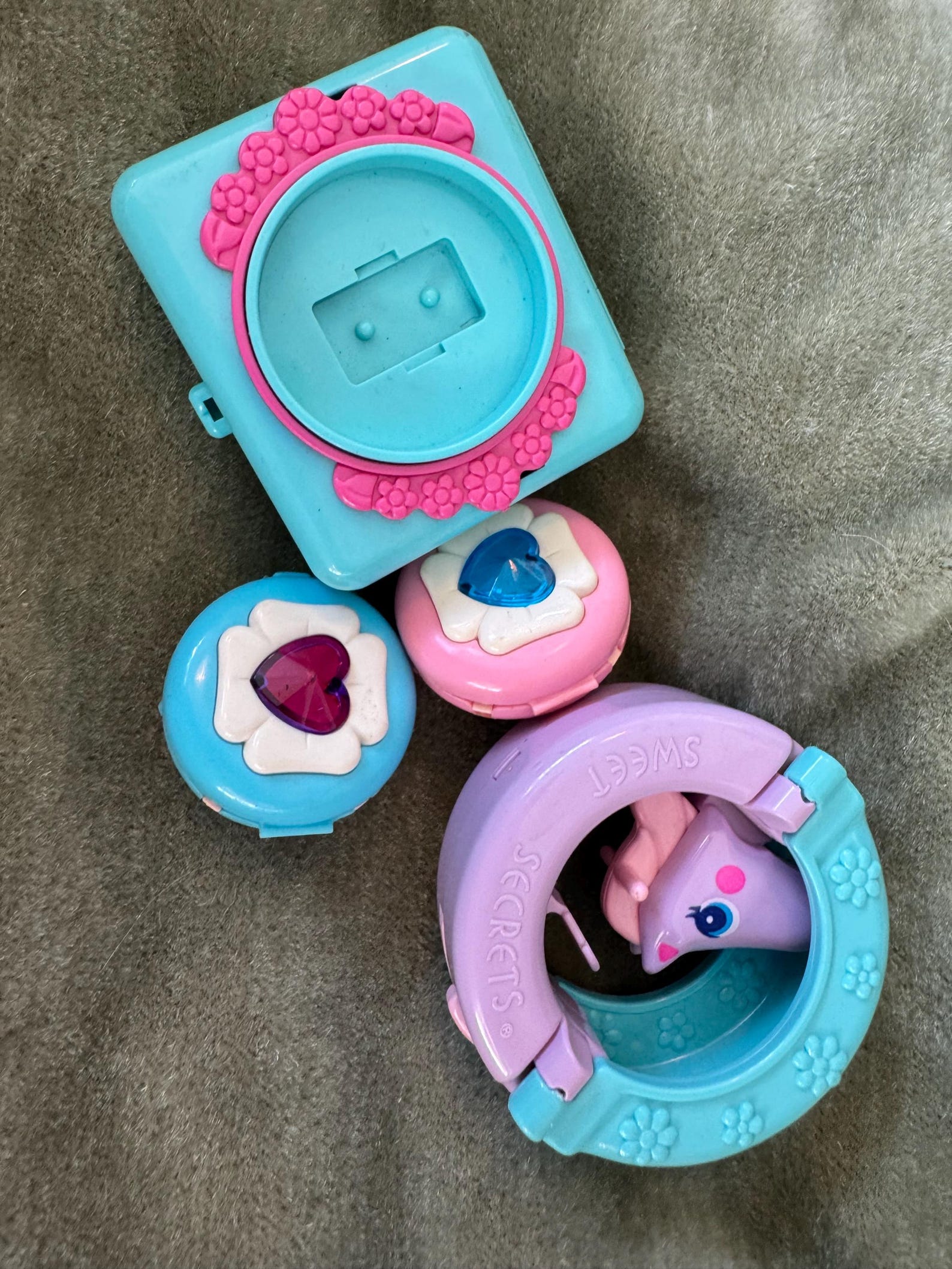 Vintage Sweet Secrets Toy Lot: Bye Baby Lockets, Playpen, Rocking Horse ...