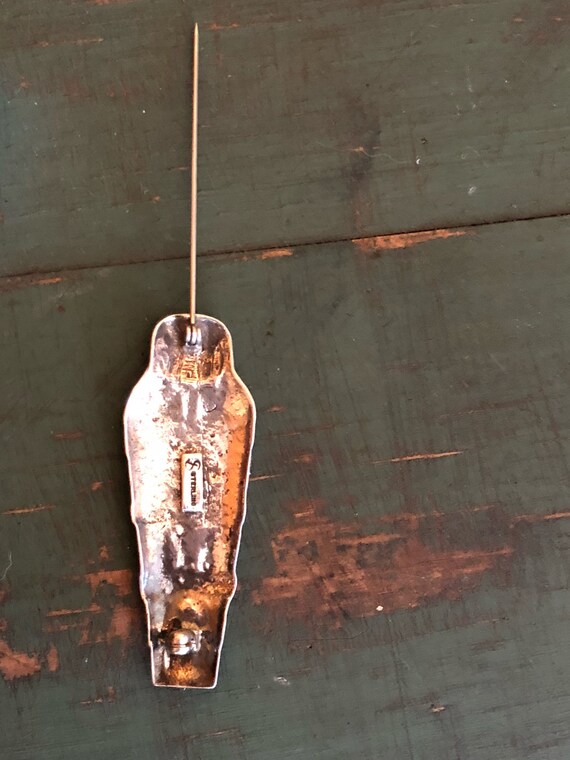 Vintage Sterling Silver Mummy Sarcophagus Pin Brooch,… - Gem